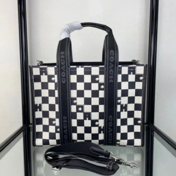 Coach | Bags | Coach Black And White Checkered Handbag | Poshmark